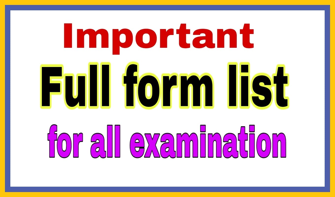 250+ Most Important Full Form list in English
